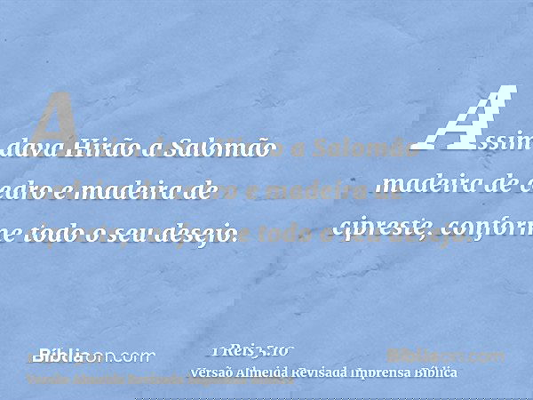 1 Reis 5:10 - Bíblia