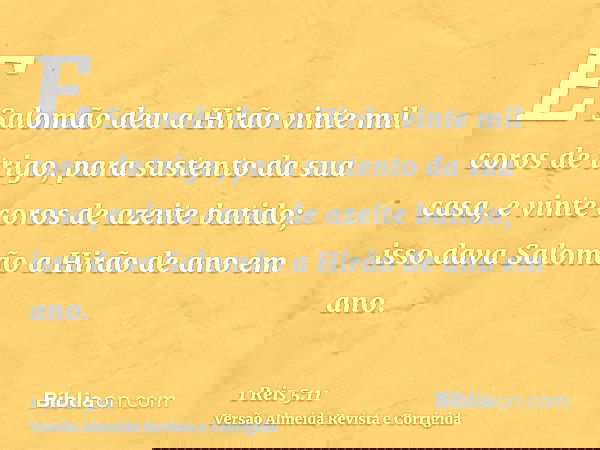 1 Reis 5:11 - Bíblia