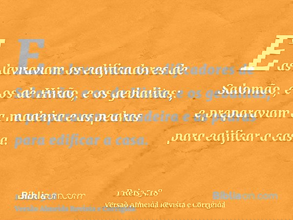 1 Reis 5:18 - Bíblia