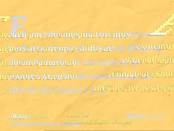 1 Reis 6:1 - Bíblia