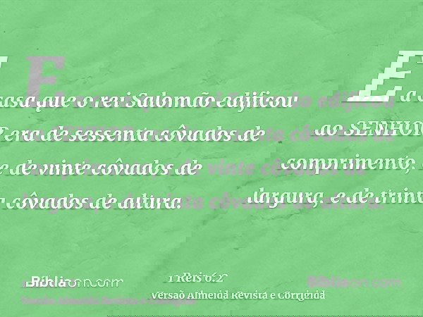 1 Reis 6:2 - Bíblia
