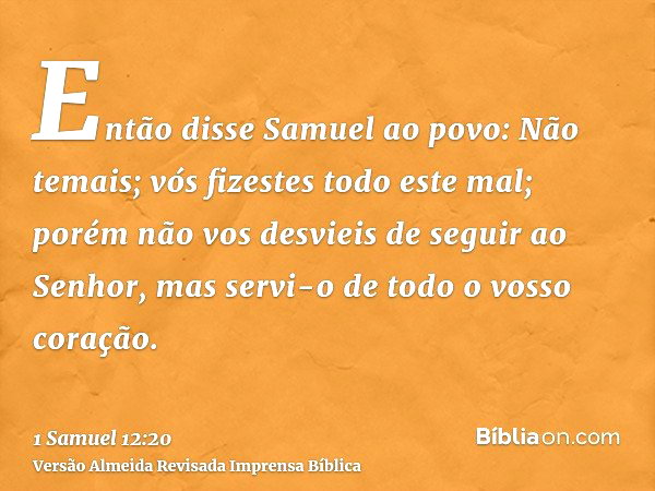 1 Samuel 12:20 - Bíblia