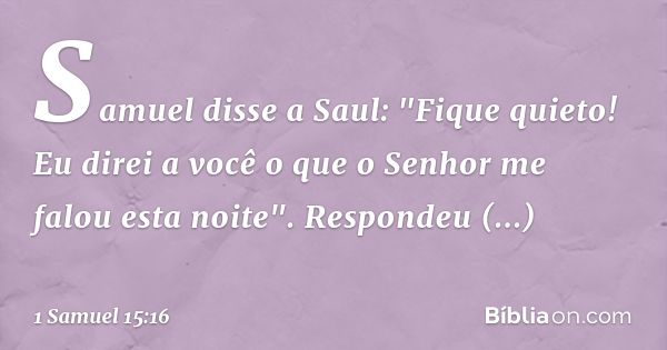 1 Samuel 15:16 - Bíblia