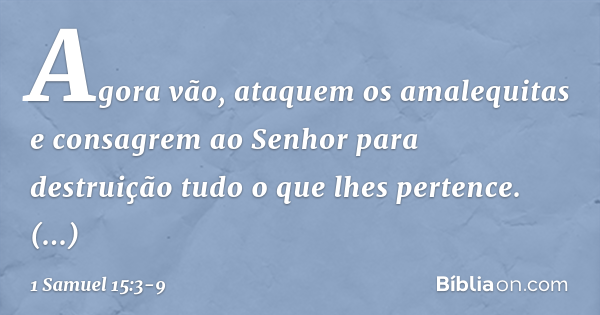 1 Samuel 15:3-9 - Bíblia