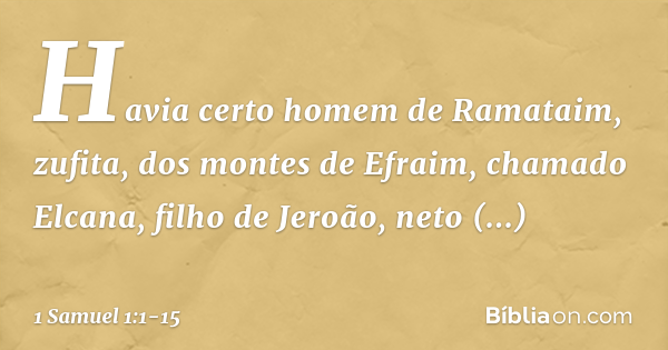 1 Samuel 1:1-15 - Bíblia