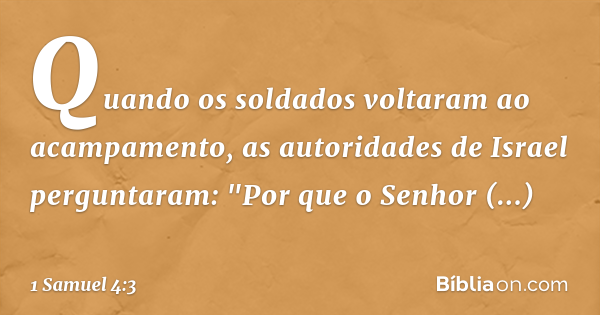 1 Samuel 4:3 - Bíblia