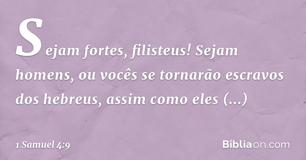 1 Samuel 4:9 - Bíblia
