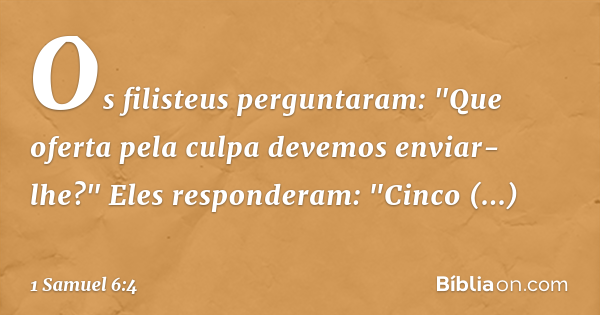 1 Samuel 6:4 - Bíblia