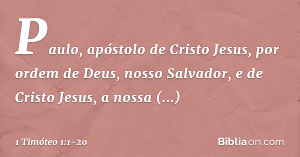 1 Timóteo 1:1-20 - Bíblia