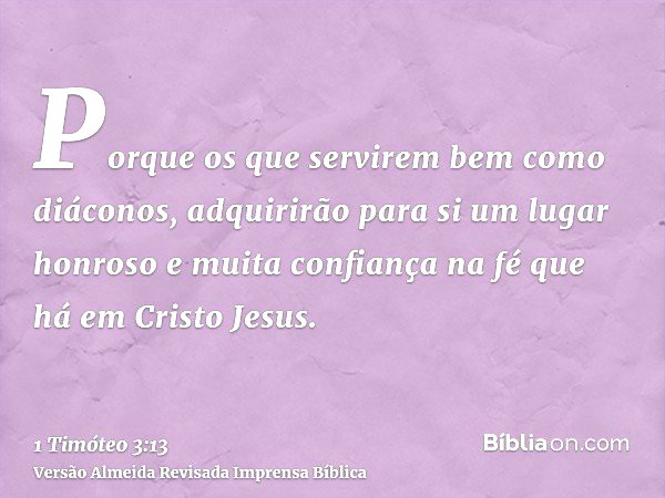 1 Timóteo 3:13 - Bíblia