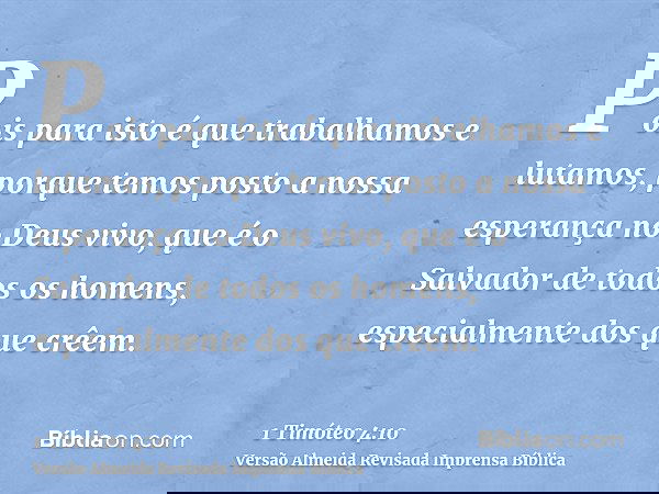 1 Timóteo 4:10 - Bíblia