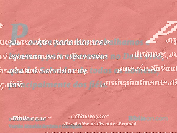 1 Timóteo 4:10 - Bíblia