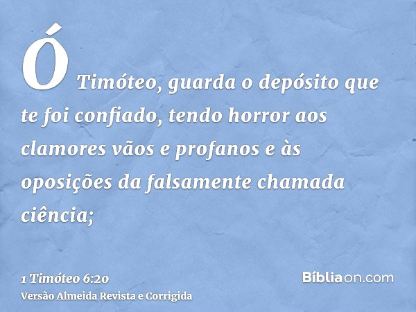 1 Timóteo 6:20 - Bíblia