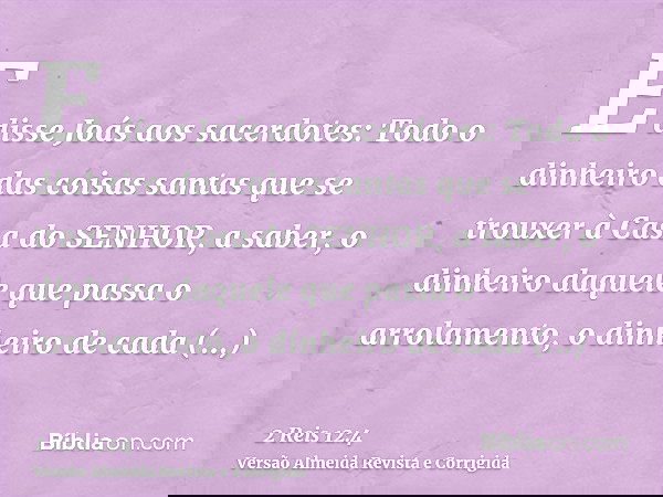 2 Reis 12:4 - Bíblia