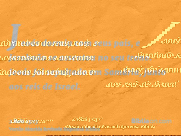 2 Reis 13:13 - Bíblia