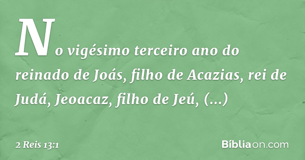 2 Reis 13:1 - Bíblia