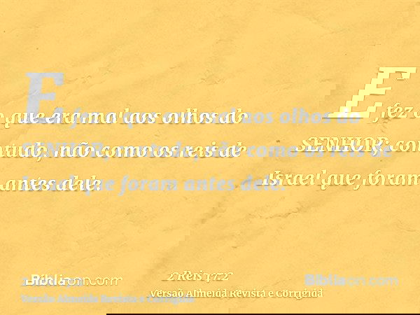 2 Reis 17:2 - Bíblia