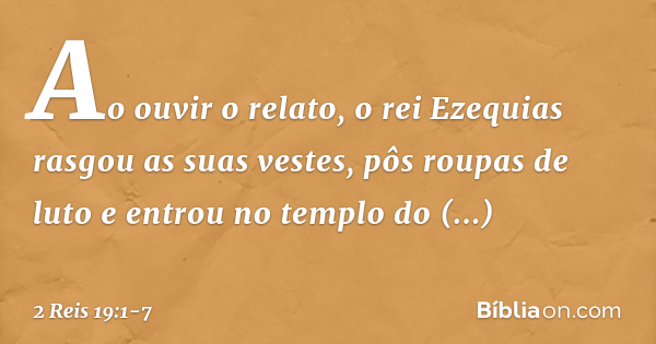 2 Reis 19:1-7 - Bíblia