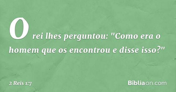 2 Reis 1:7 - Bíblia