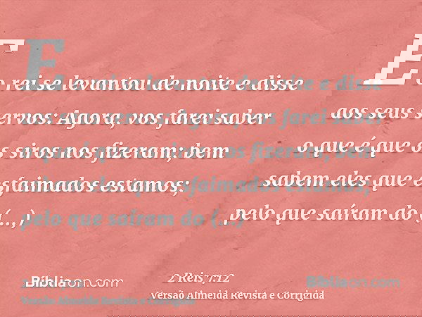 2 Reis 7:12 - Bíblia