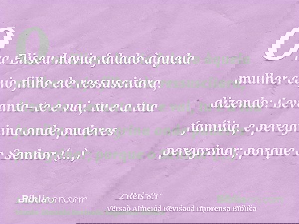 2 Reis 8:1 - Bíblia
