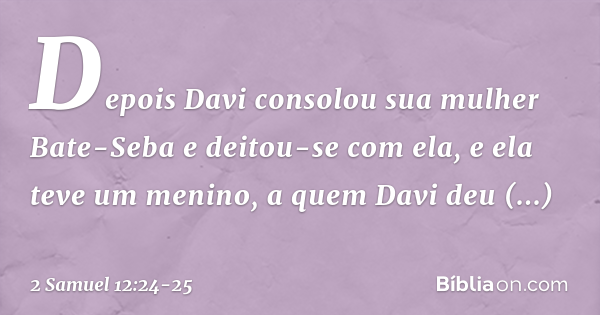 2 Samuel 12:24-25 - Bíblia