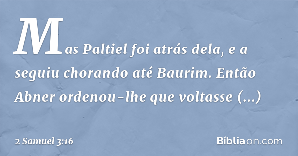2 Samuel 3:16 - Bíblia