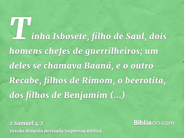 2 Samuel 4:2 - Bíblia