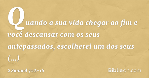 2 Samuel 7:12-16 - Bíblia