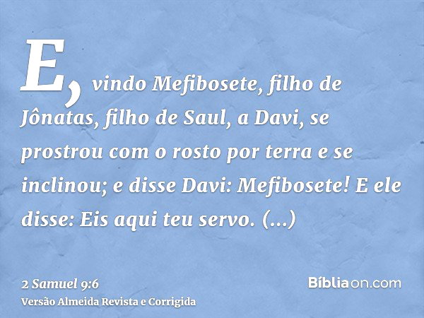 2 Samuel 9:6 - Bíblia