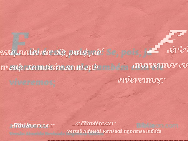 2 Timóteo 2:11 - Bíblia