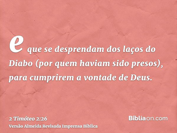 2 Timóteo 2:26 - Bíblia