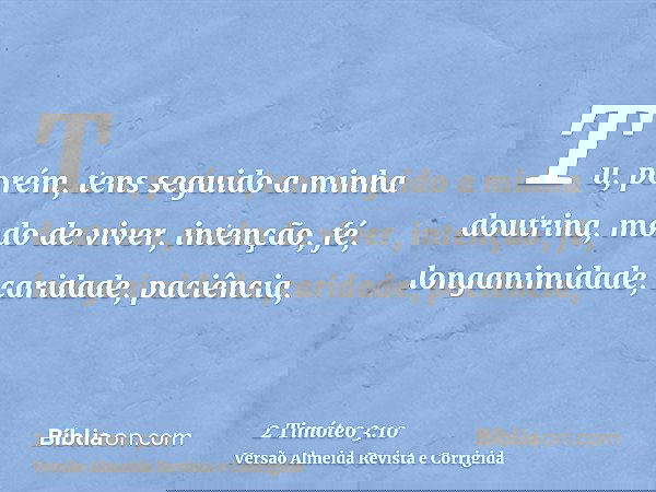 2 Timóteo 3:10 - Bíblia