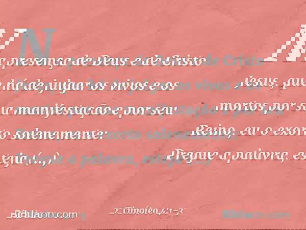 2 Timóteo 4:1-3 - Bíblia