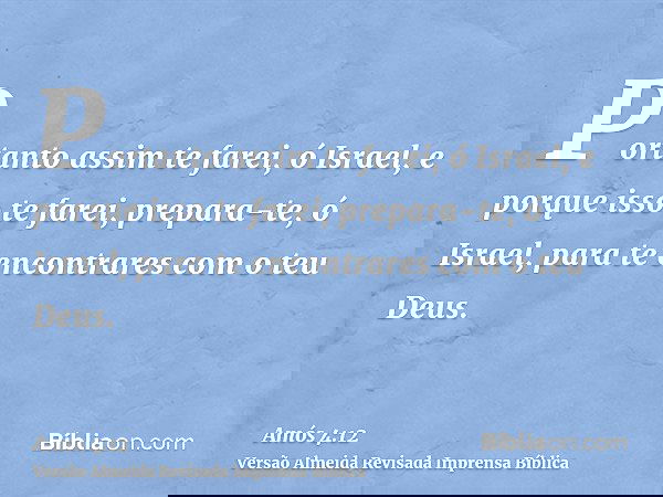 Amós 4:12 - Bíblia