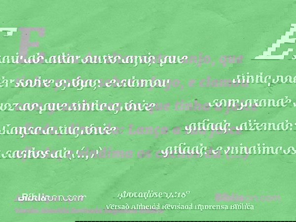 Apocalipse 14:18 - Bíblia