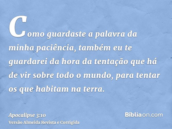 Apocalipse 3:10 - Bíblia