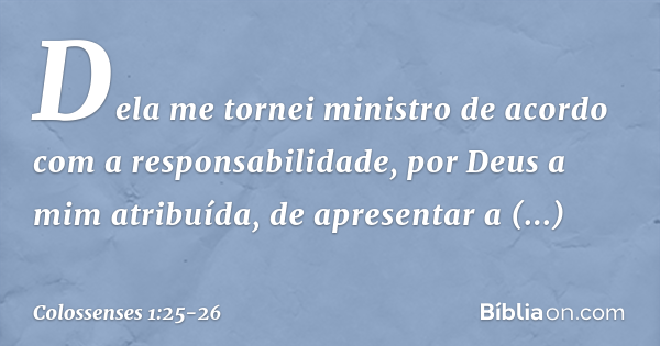 Colossenses 1:25-26 - Bíblia