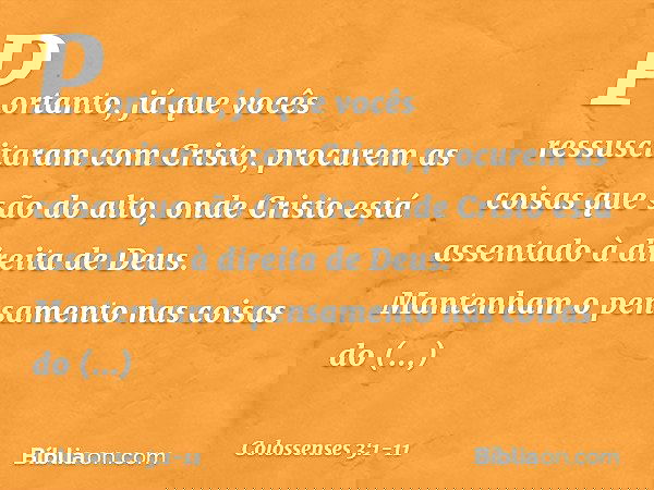 Colossenses 3:1-11 - Bíblia