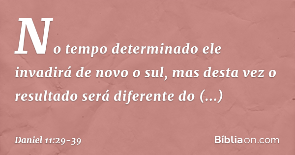 Daniel 11:29-39 - Bíblia