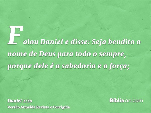 Daniel 2:20 - Bíblia