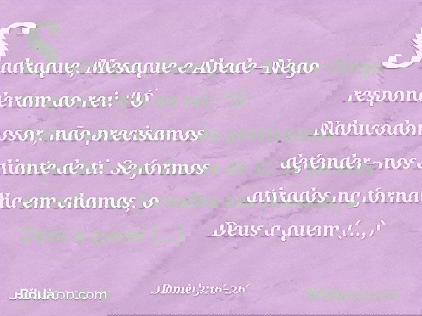 Daniel 3:16-26 - Bíblia