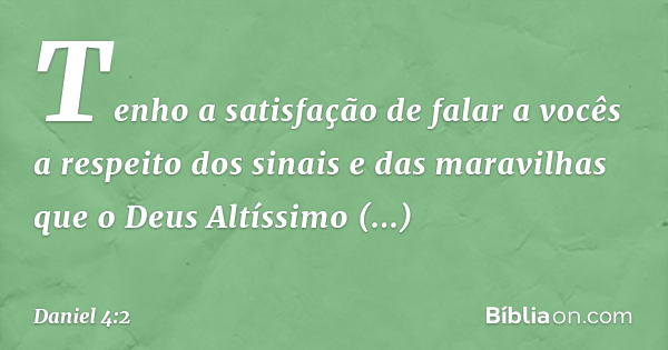 Daniel 4:2 - Bíblia