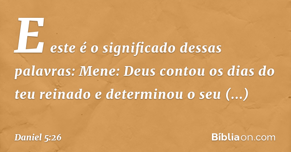 Daniel 5:26 - Bíblia