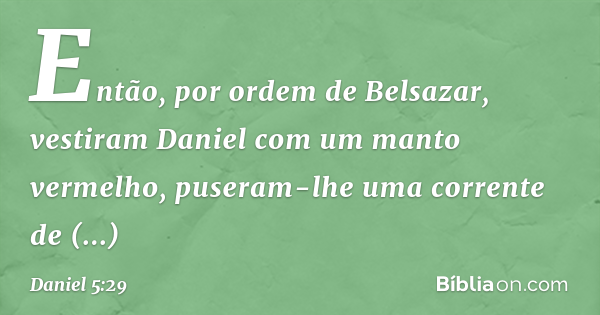 Daniel 5:29 - Bíblia