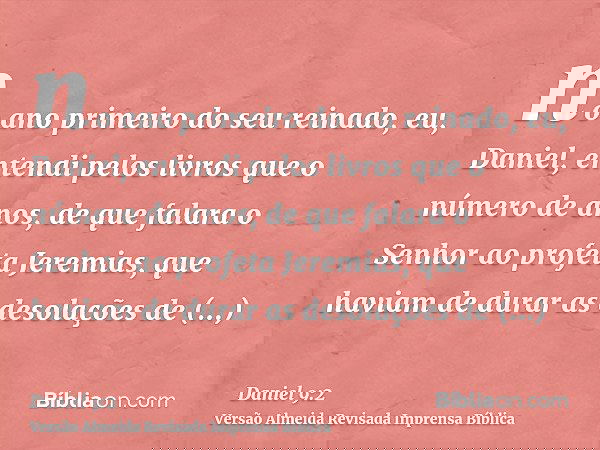 Daniel 9:2 - Bíblia