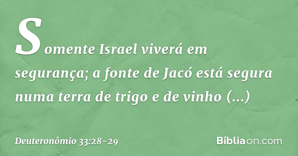 Deuteronômio 33:28-29 - Bíblia