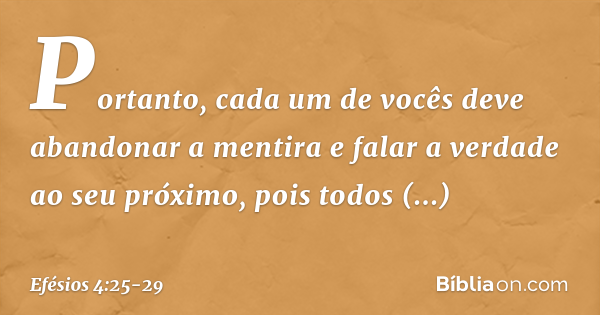 Efésios 4:25-29 - Bíblia