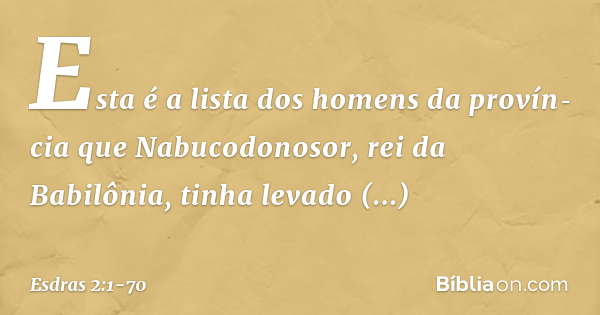 Esdras 2:1-70 - Bíblia