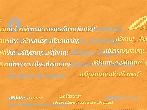 Esdras 2:2 - Bíblia